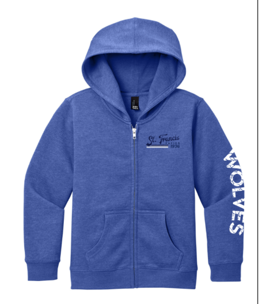 Sweatshirt - Full Zip Royal Frost St. Francis 1936 Hoodie | The Wolf ...